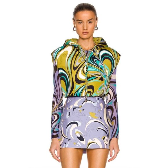 Emilio Pucci | Jackets & Coats | Emilio Pucci Cropped Down Onde Vest ...